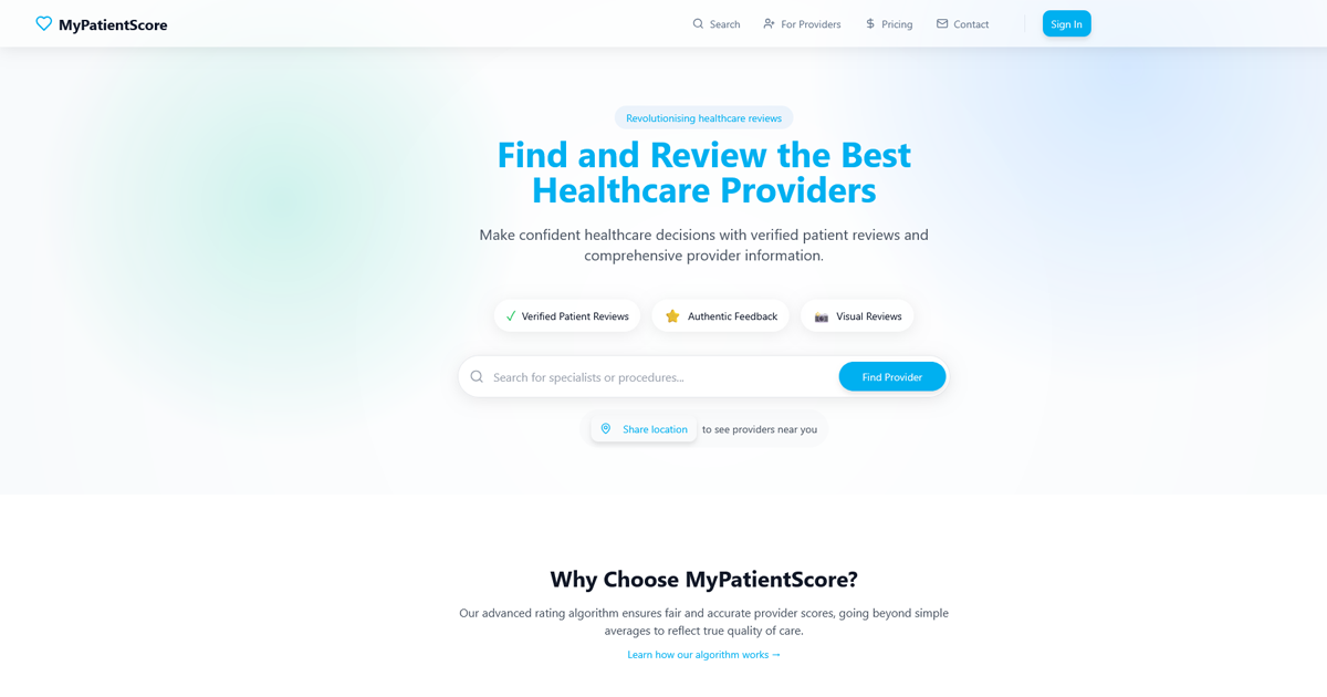 MyPatientScore - Find and Review Healthcare Providers